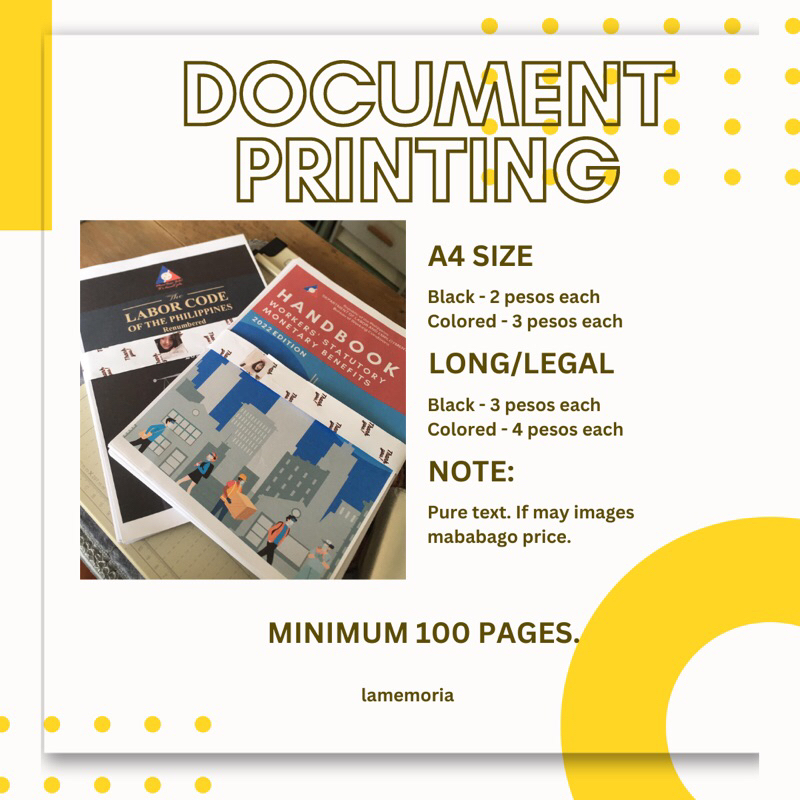 DOCUMENT PRINTING (A4, LEGAL) | Shopee Philippines