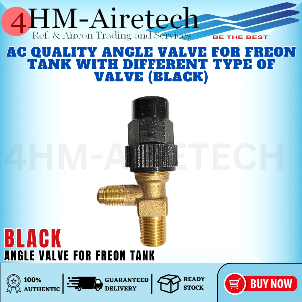 4HM AC Angle Valve FOR FREON TANK WITH DIFFERENT TYPE OF VALVE (BLACK ...