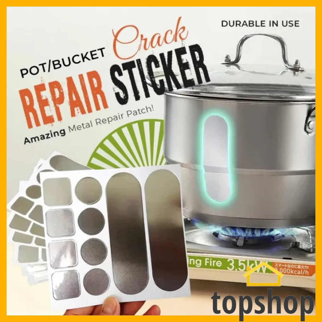 TOPSHOP 10pcs/Sheet Pot Bucket Crack Repair Sticker for Stainless Steel ...