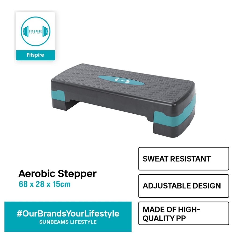 FITSPIRE Aerobic Stepper Fitness Equipment 68x28x15cm Weight Loss Home ...