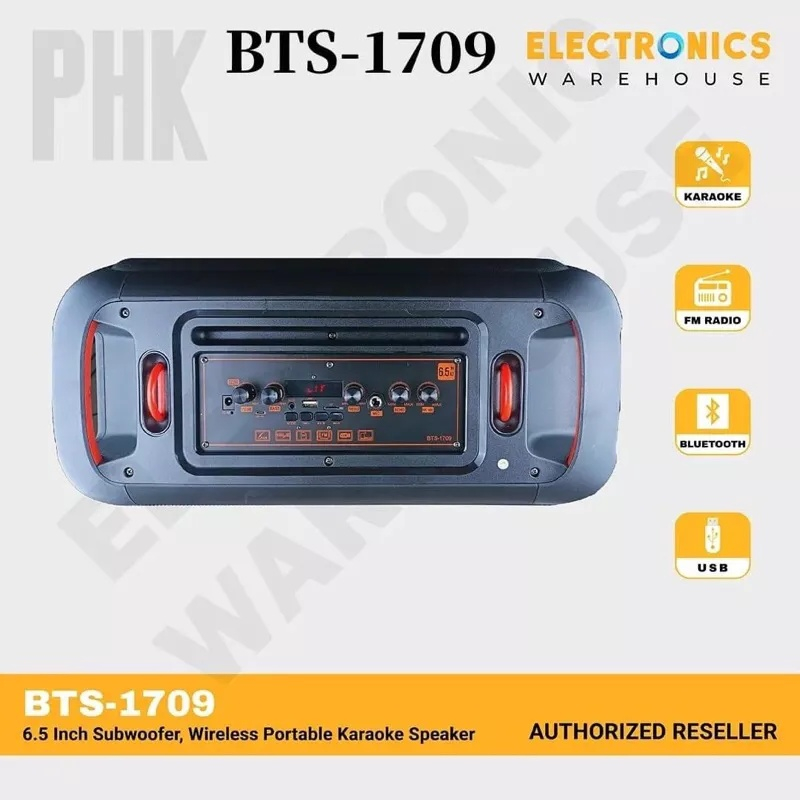 BTS-1709 Brudo Subwoofer BLUETOOTH Karaoke Speaker with free Wireless ...