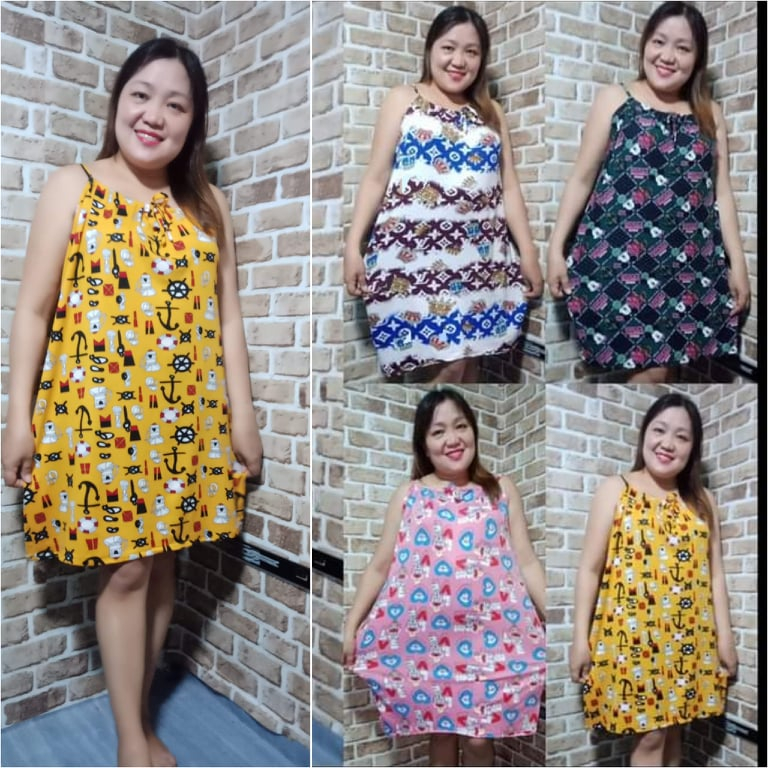 Daster Plus size Dress pambahay pantulog for women printed Summer ...