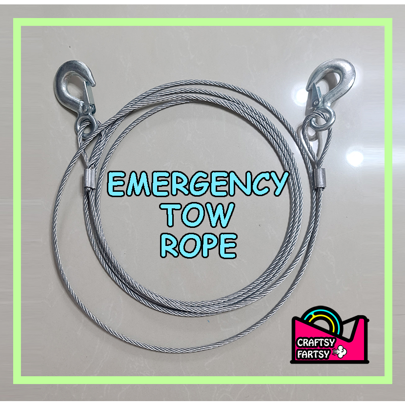 (PER PIECE)Car Tow Rope Steel wire/Tow Strap With Hooks Heavy Duty ...