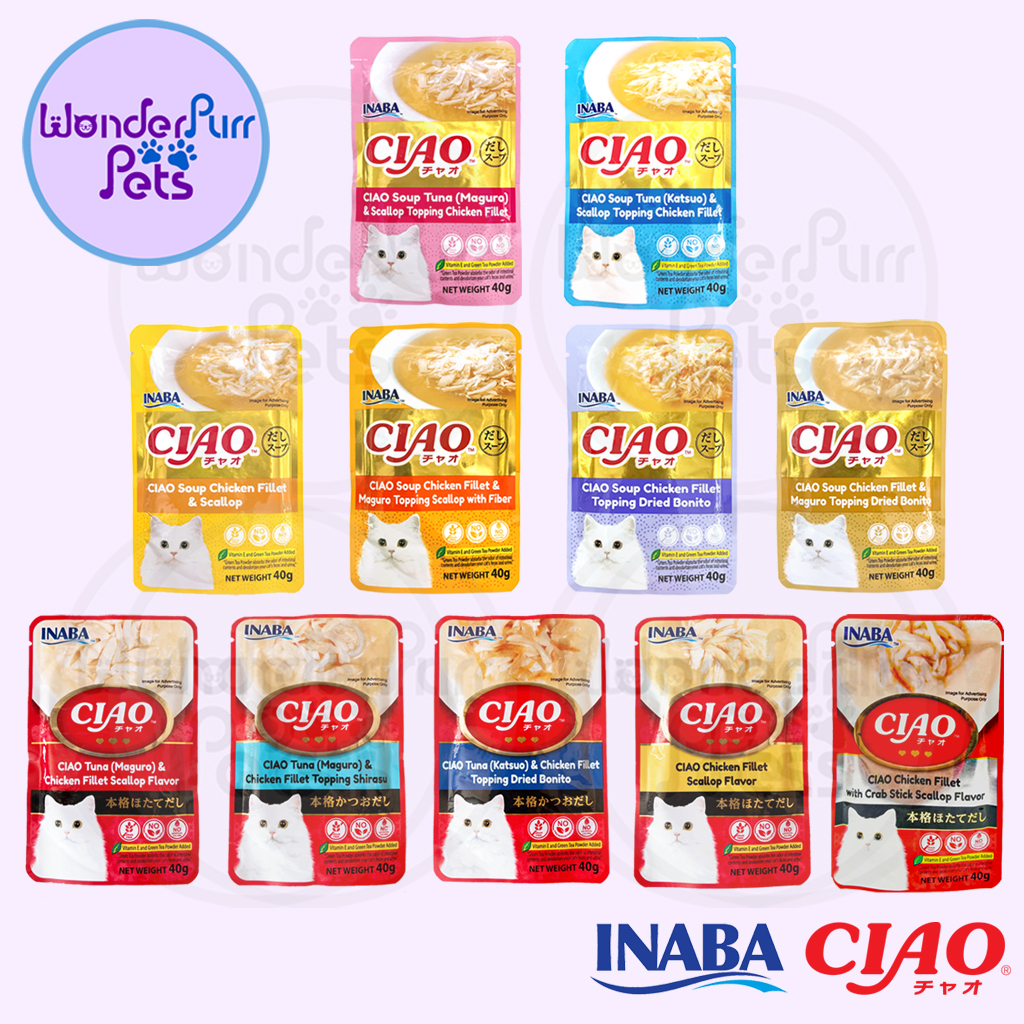 Inaba Ciao Wet Cat Food Pouch Clear Soup & Creamy Soup 40g | Shopee Philippines