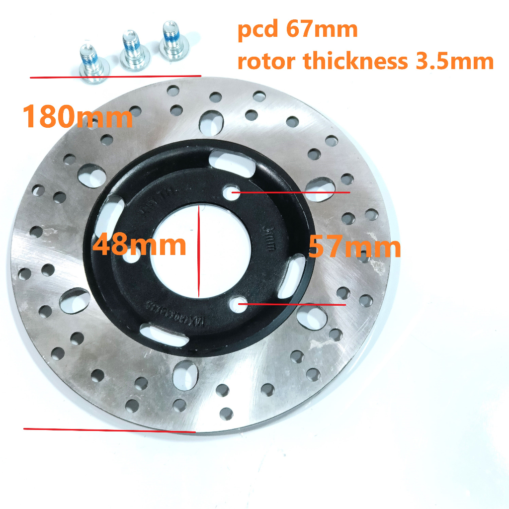 ebike rotor disc brake, 3 holes with 180mm diameter at 48mm center hole ...