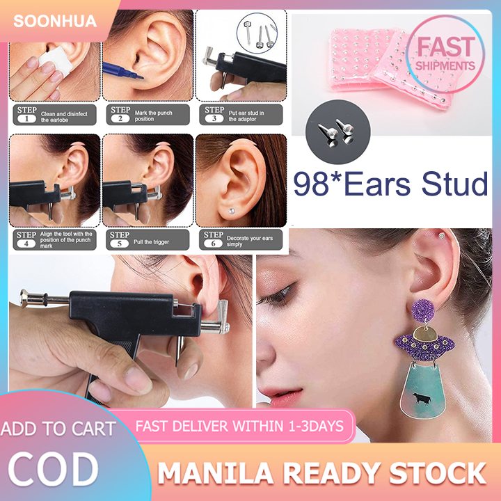 Ready Stock Ear Piercing Set Tool Kit Ear Nose Navel Piercing Machine ...