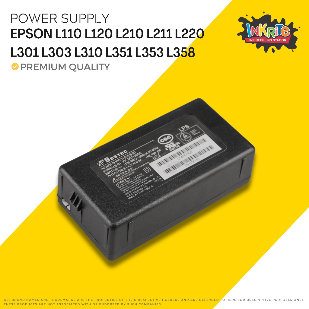 Inkrite Power Supply for Epson L110 L120 L210 L211 L220 L301 L303 L310 L351 L353 L358 | Shopee ...