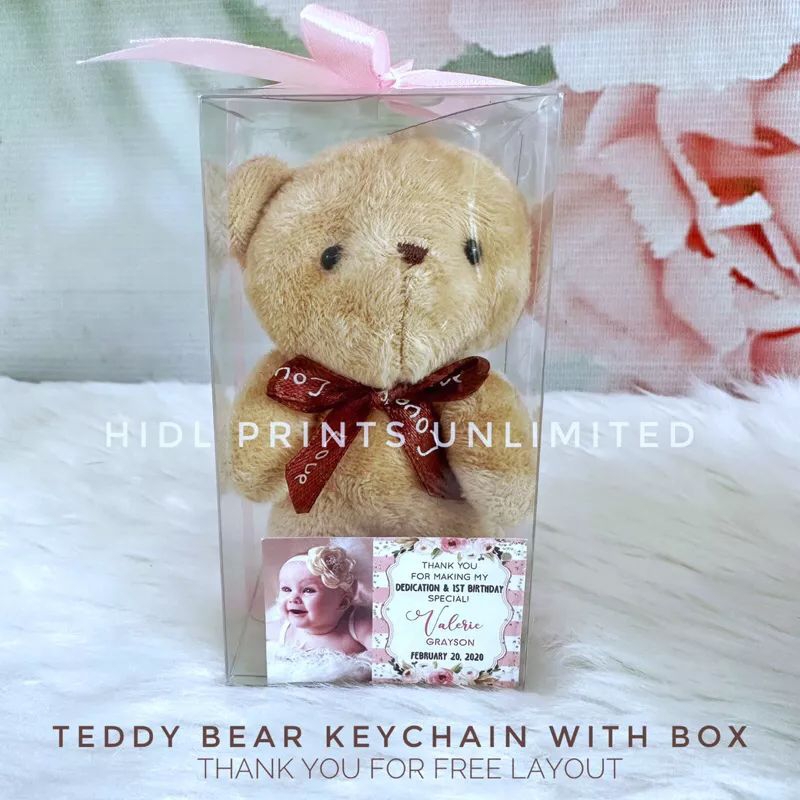 COD Teddy Bear in Box with Thank you tag Christening Souvenirs Birthday ...