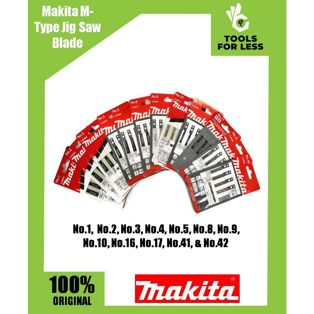 Makita Jigsaw Blade M-Type 5pcs/pack No.1, 2, 3, 4, 5, 8, 9, 10, 16, 17 ...