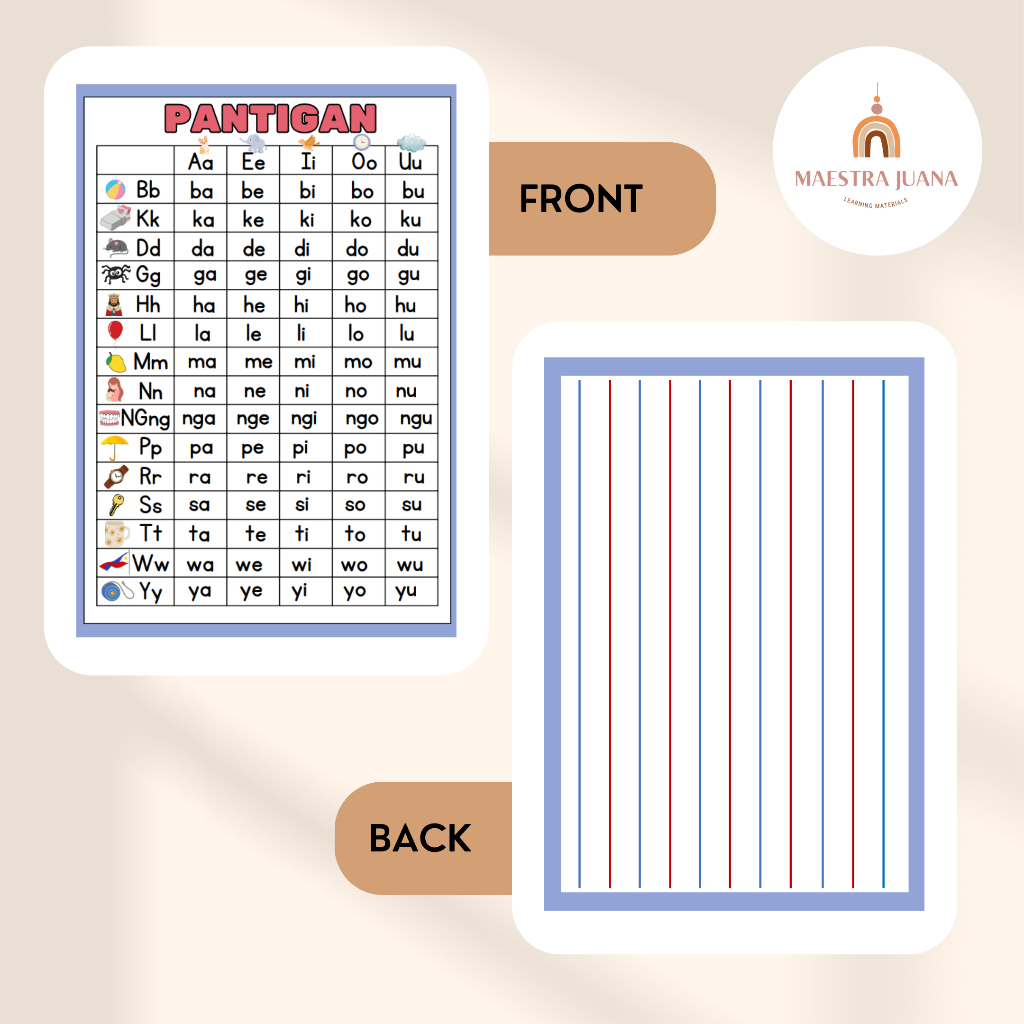 PANTIGAN LAMINATED CHART AND WRITING BOARD | Shopee Philippines