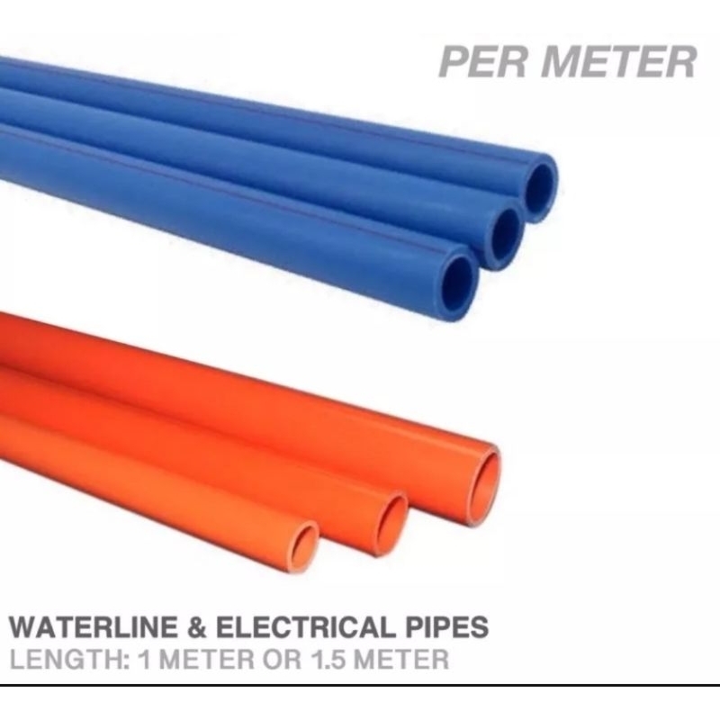 per 1m/1.45m royu/neltex /LD PVC Pipe 1/2" Blue/Orange for Electrical ...