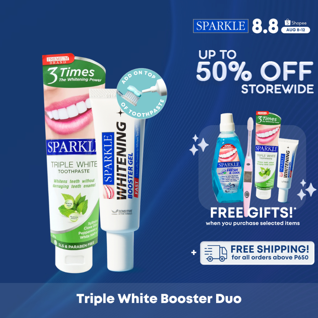 SPARKLE Triple White Booster Duo (Booster Gel and Toothpaste) | Shopee ...