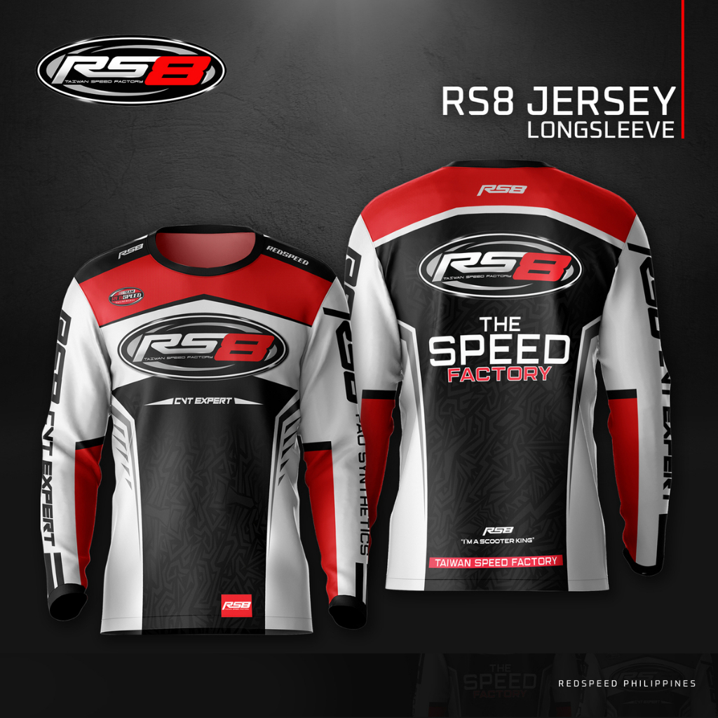 RS8 RIDING JERSEY TSF RED/BLACK (LONGSLEEVE) | Shopee Philippines