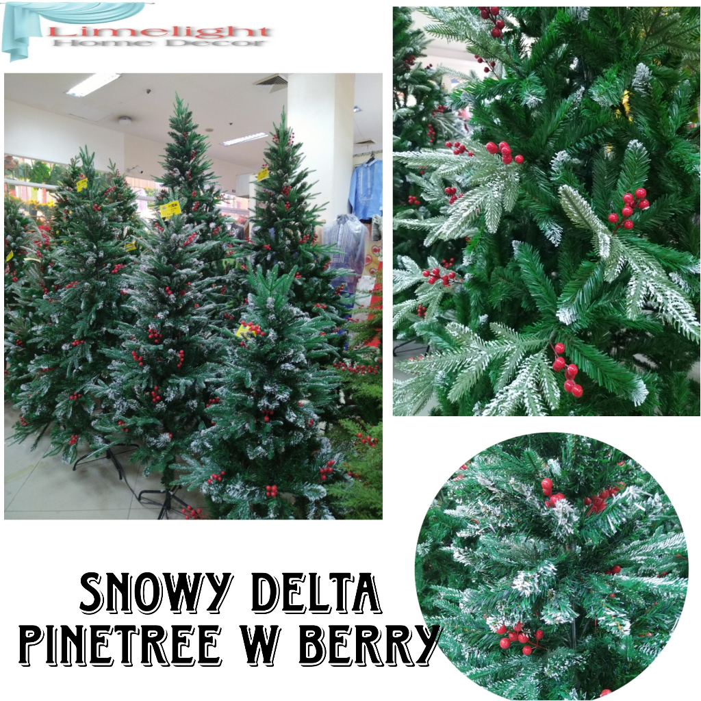 (4ft,5ft,6ft) Snowy Delta Pine Tree w/ berry Christmas Tree Metal frame ...