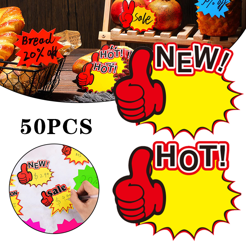 50cps Starburst Sign Cards Sale Sign Tags 18*14cm Sale Paper Signs ...
