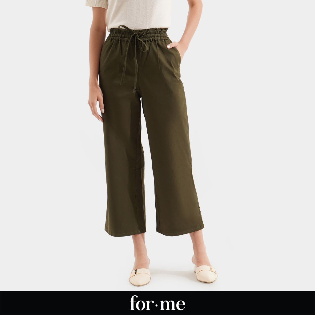 ForMe Paperbag Cozy Pants for Women (Olive/Gray) | Shopee Philippines