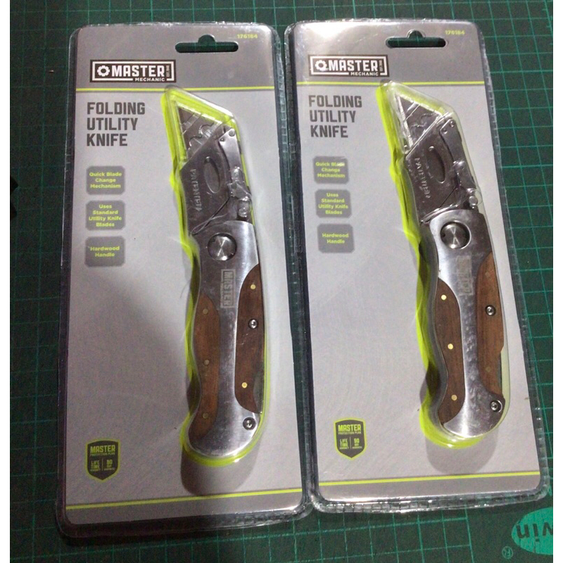 Master Mechanic Brand Folding Lock Back Utility Knife with Hardwood ...