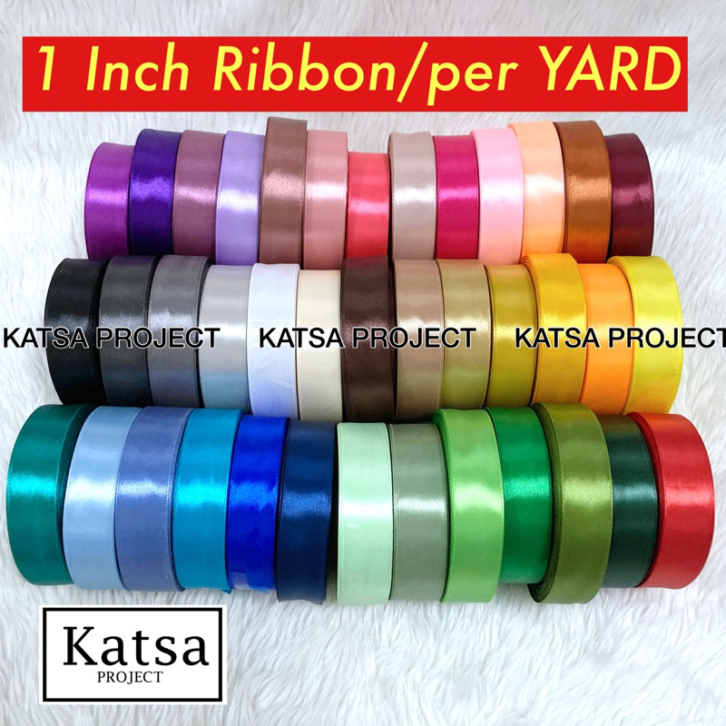 1 inch size Satin ribbons per Yard | Shopee Philippines