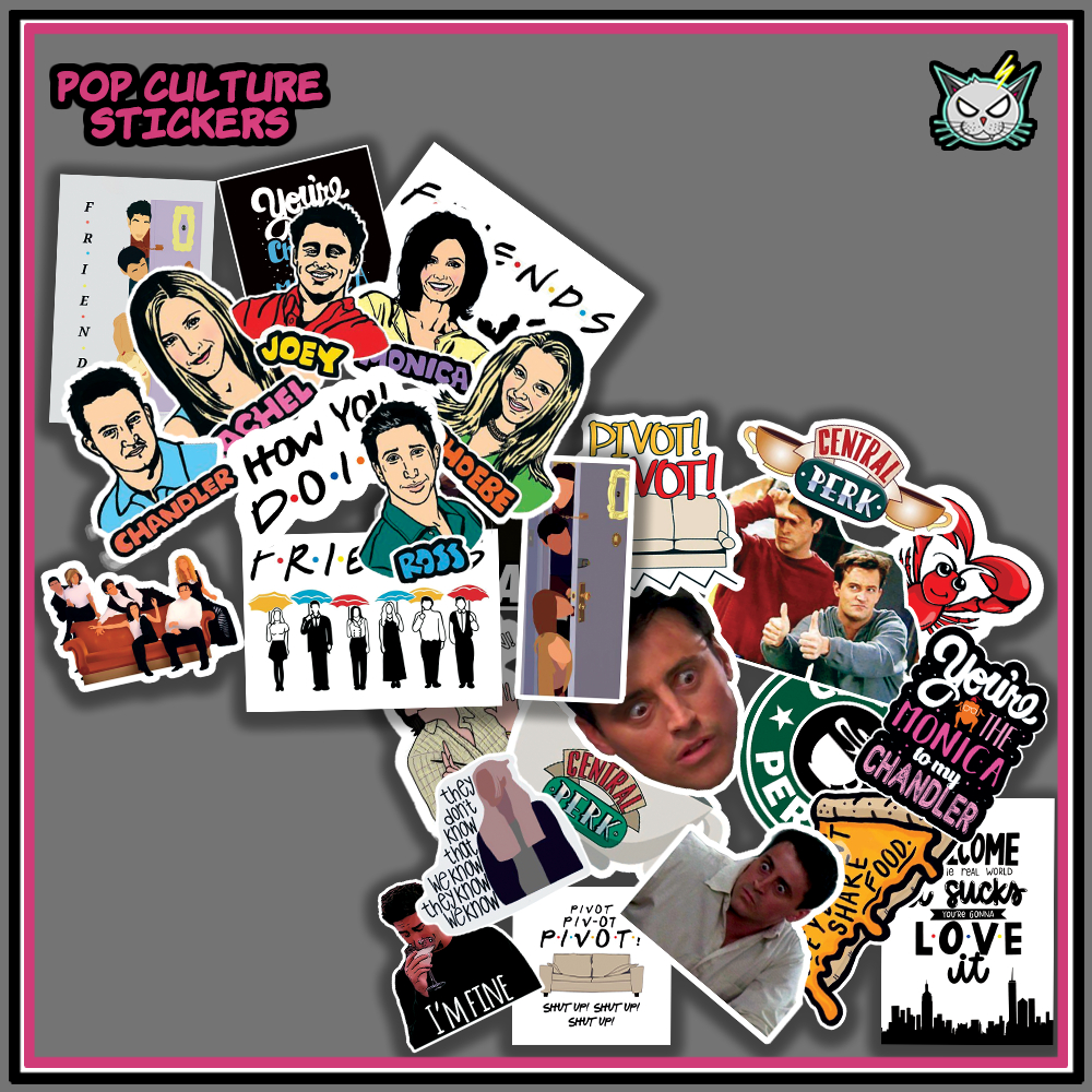 Sitcom - FRIENDS - Vinyl Sticker Pack (10 pcs per pack) Tumbler.Helmet ...