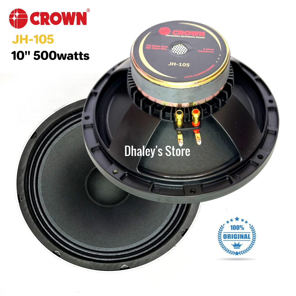 Original Crown JH-105 10"Jack Hammer Professional Speaker 500watts Aluminum Die Cast Frame ...