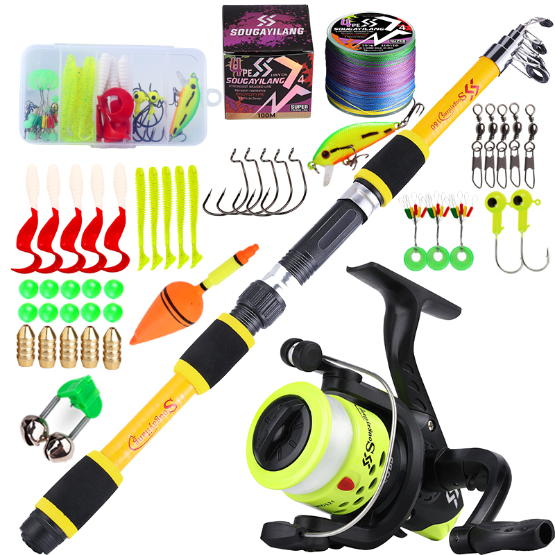Sougayilang [COD] Fishing Rod Reel Full Kit Telescopic Spinning Rod ...