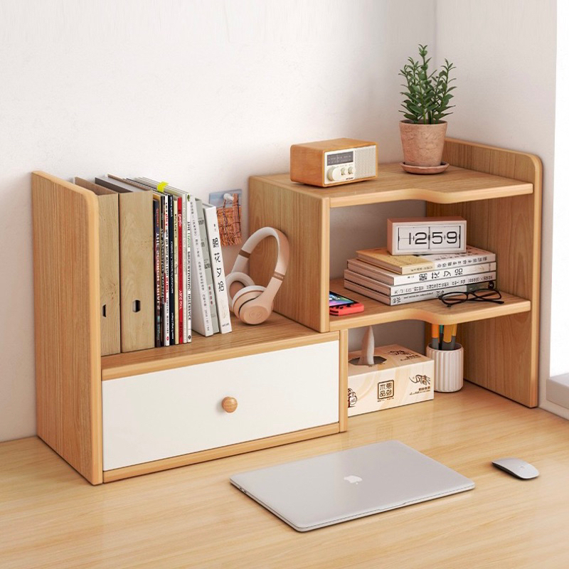 YAMIGO DIY adjustable bookshelf wood bookrack bookcase with sliding ...