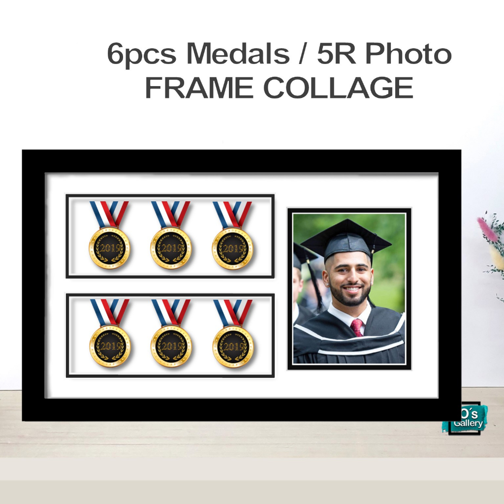 4pcs / 6pcs / 8pcs medals 2 column + 5R (5"x7") photo frame collage ...