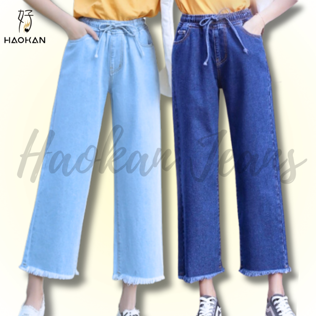 High Waist Pants Wide Leg Garterized Pants For Women#22401 | Shopee ...