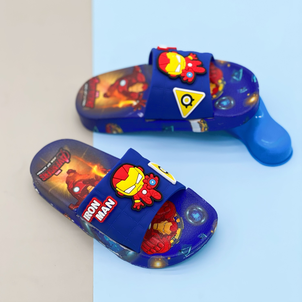 Poseidon 009-2 New Boy Cute Fashion Cartoon Iron Man Rubber Slippers ...