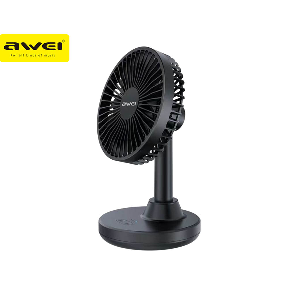 Awei F30 Mini Desktop Rechargeable Stand Fan With 3 Speed Settings ...