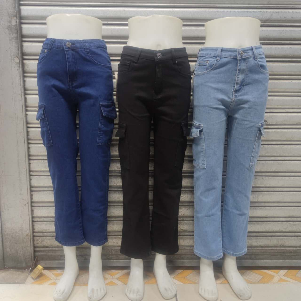 【BLACK OX】Women's Cargo Pants 6 Pocket Pants High Waist Straight Jeans ...