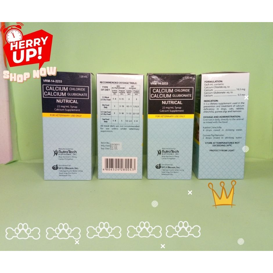 Nutrical Calcium Supplement for Pets 120ml with Free Syringe | Shopee ...