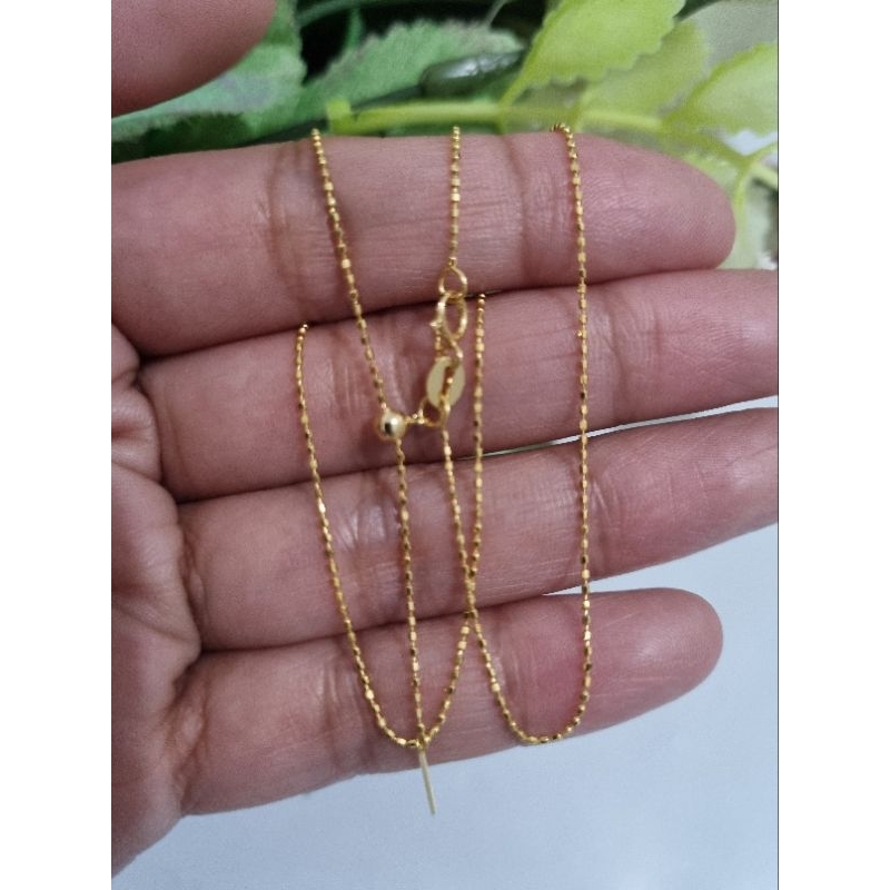 18k ygold fully adjustable chain 18inches (G1110) | Shopee Philippines