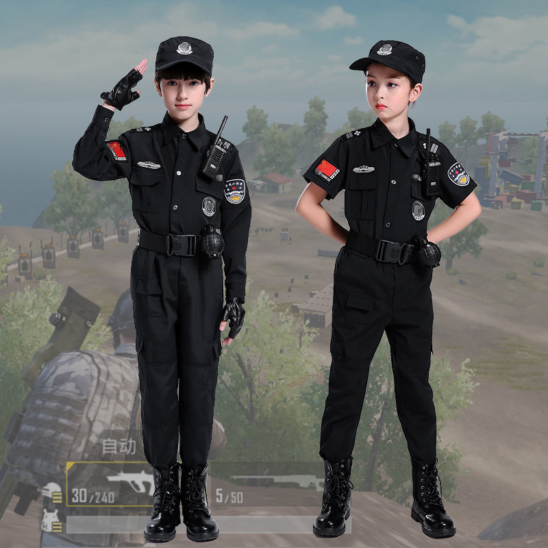 Police Uniforms Children's Military Swat Costume Traffic Swat Halloween ...