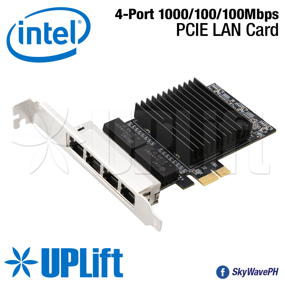 UPLift Genuine Intel 4-Port RJ45 10/100/1000Mbps Gigabit LAN Card for ...