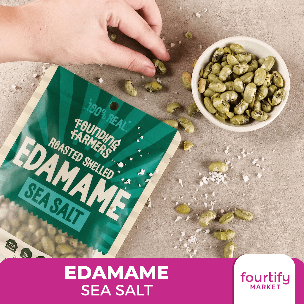 Founding Farmers Roasted Edamame Sea Salt 50g (Vegan, Protein Snack ...