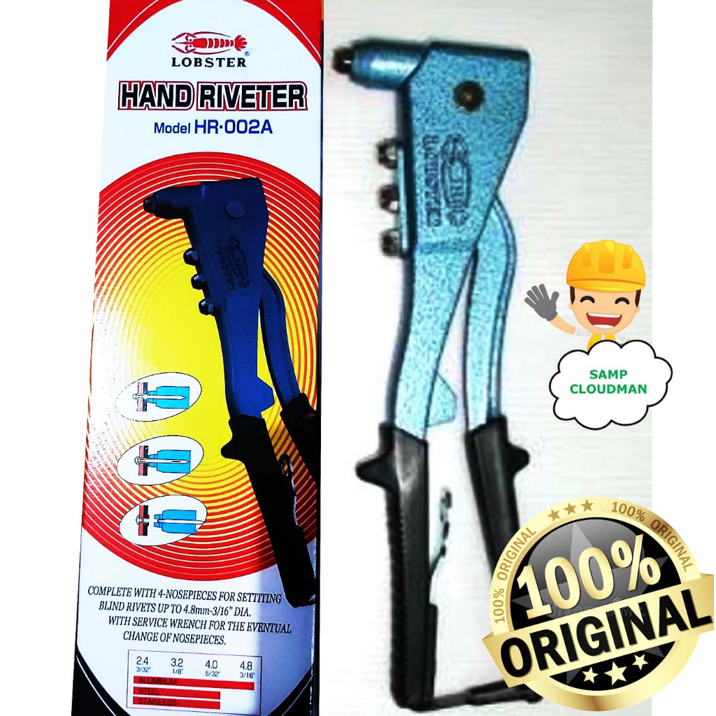 Original Japan Lobster Hand Riveter for Professionals Heavy Duty Light ...