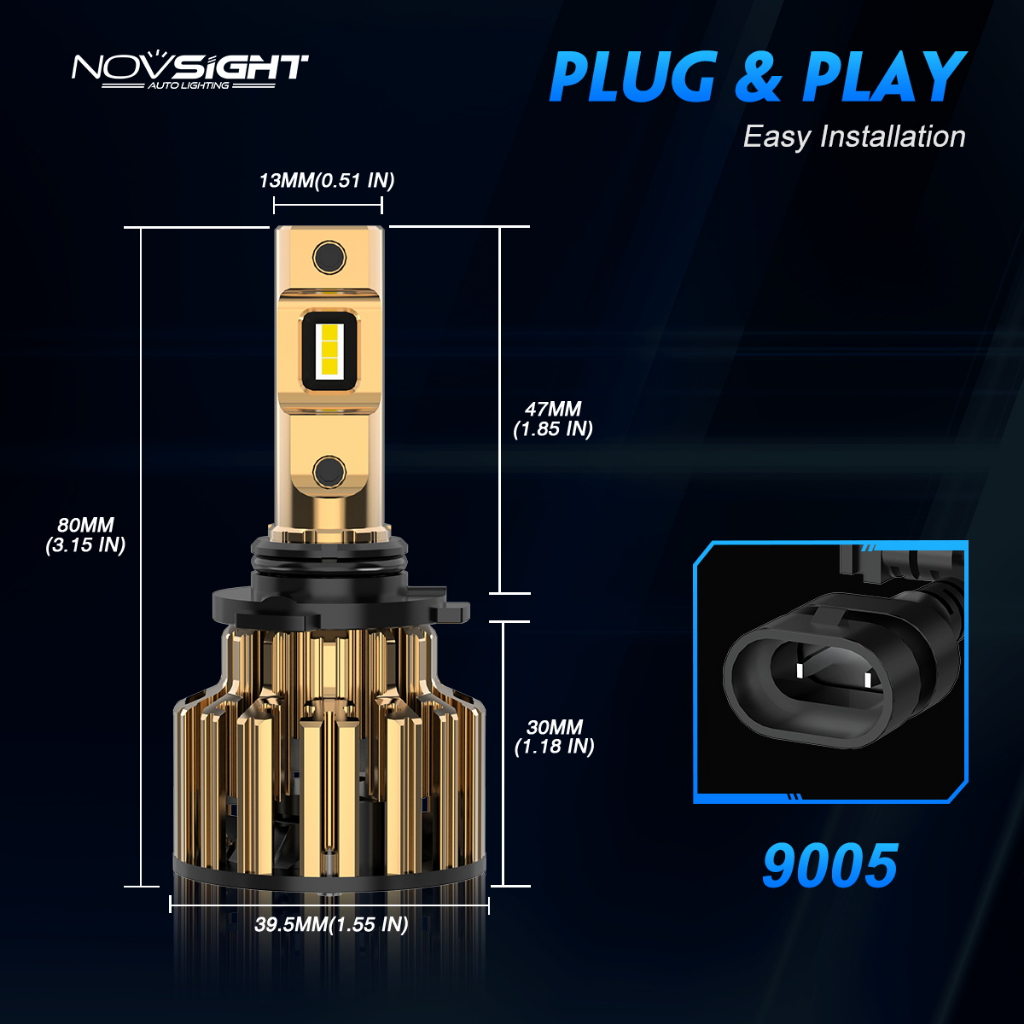 Novsight F03Y Fog lights 15000LM H4 H7 H11 HB3 HB4 high low beam LED ...