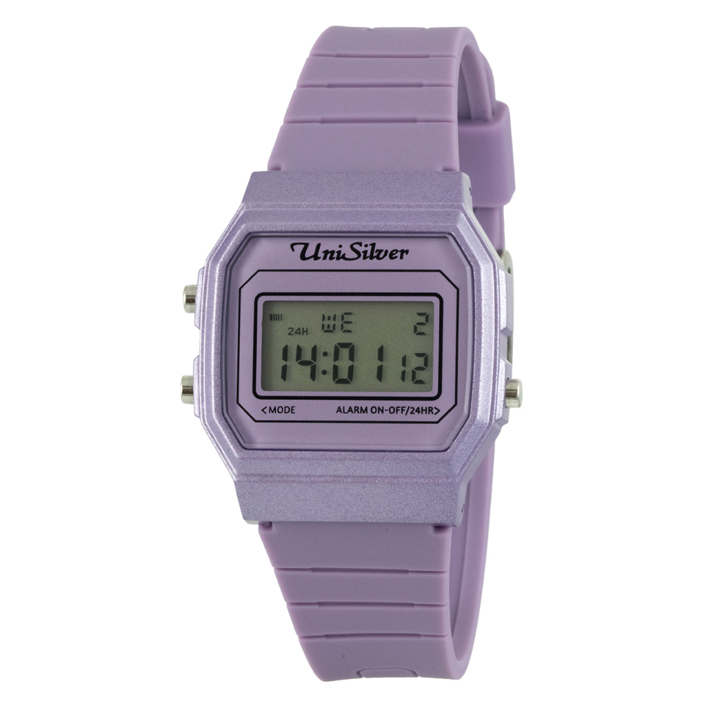 UniSilver TIME Unisex Digital Purple Rubber KW4859-1002 Watch | Shopee ...