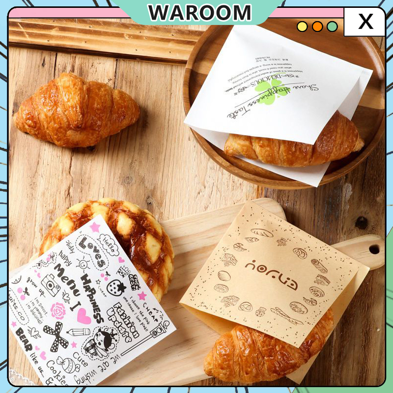 50Pcs Sandwich Burger Bag Food Wrapper Greaseproof Paper Hotdog Donut ...