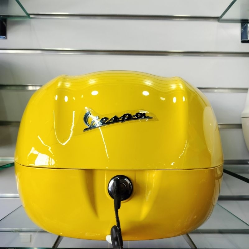 AUTHENTIC GENUINE YELLOW VESPA TOP BOX IN 32 LITERS (HALF FACE HELMET ...