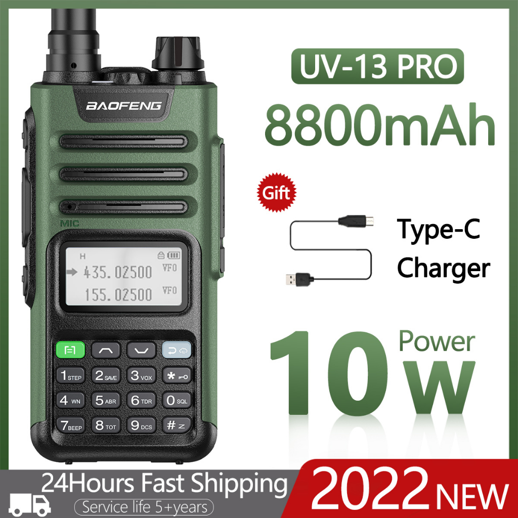 [FREE Headset] Baofeng UV-13 PRO V2 10W Type C Walkie Talkie BF Dual band UV13 UV5R Two Way ...