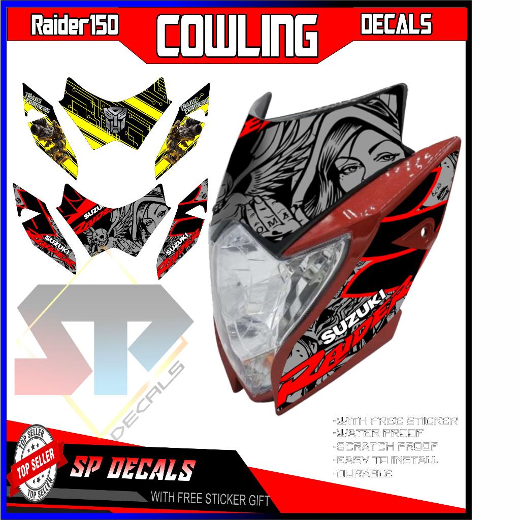 Raider 150 R150 Cowling Head Light Suzuki Sticker Decals Durable and ...