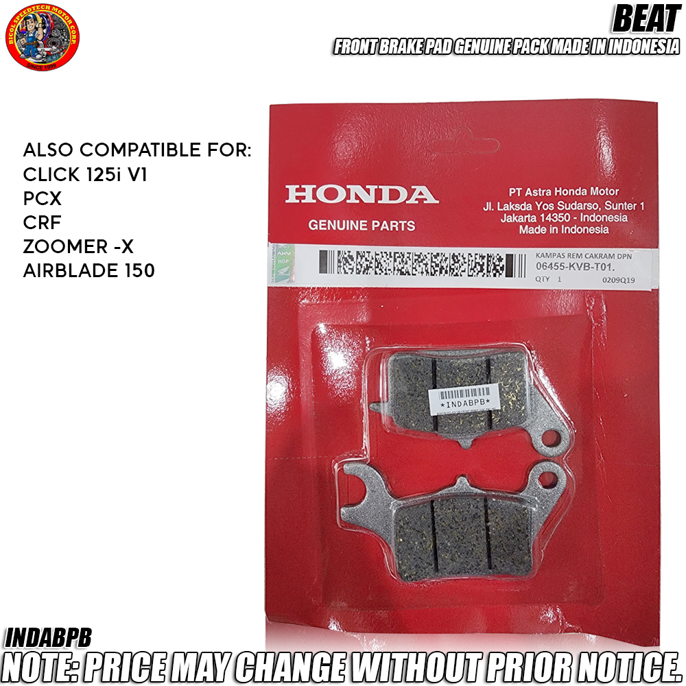 CLICK 125i V1 PCX CRF ZOOMER -X AIRBLADE 150FRONT BRAKE PAD GENUINE ...