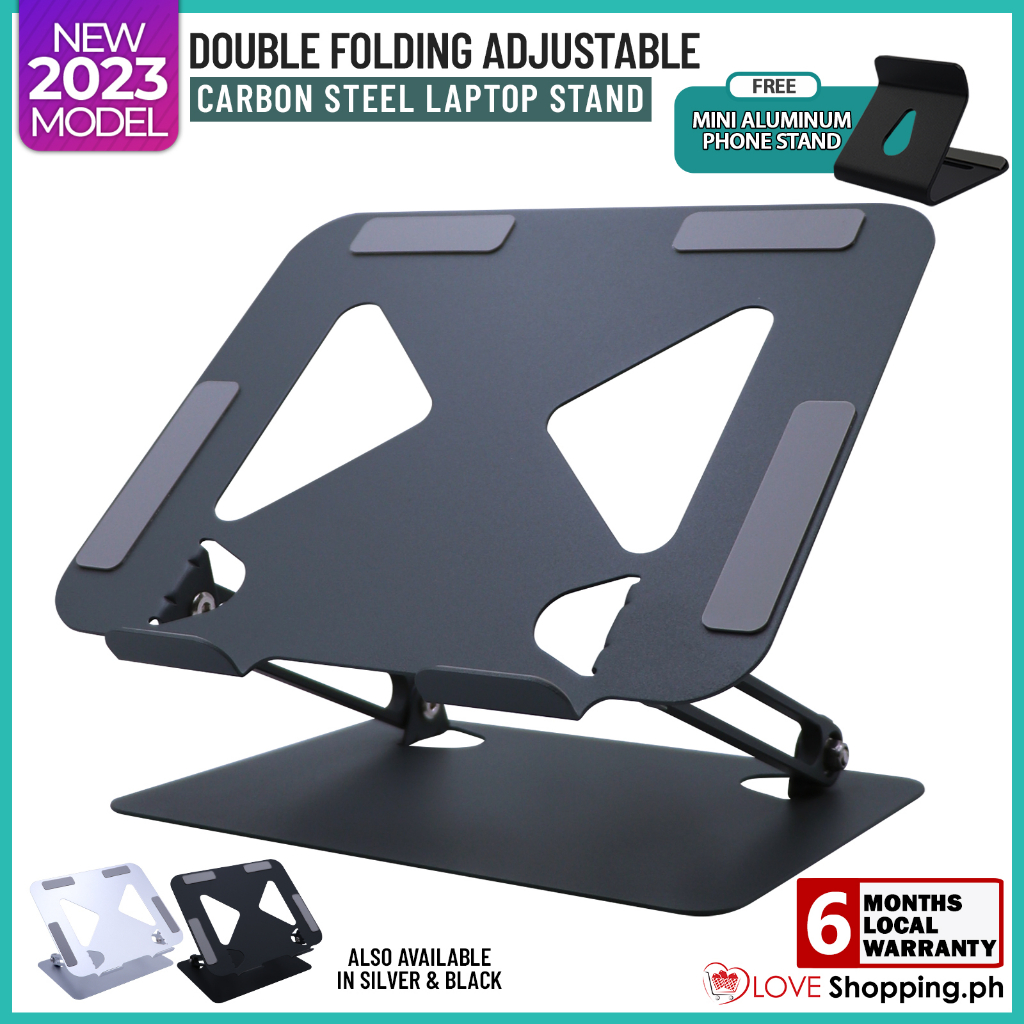 Fully Foldable Steel Laptop Stand Adjustable Height and Angle for 10 ...