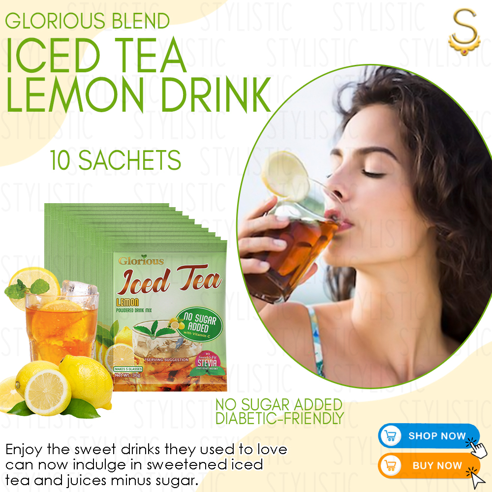 Glorious Blend Iced Tea Lemon 10 Sachets with Stevia Extract and ...
