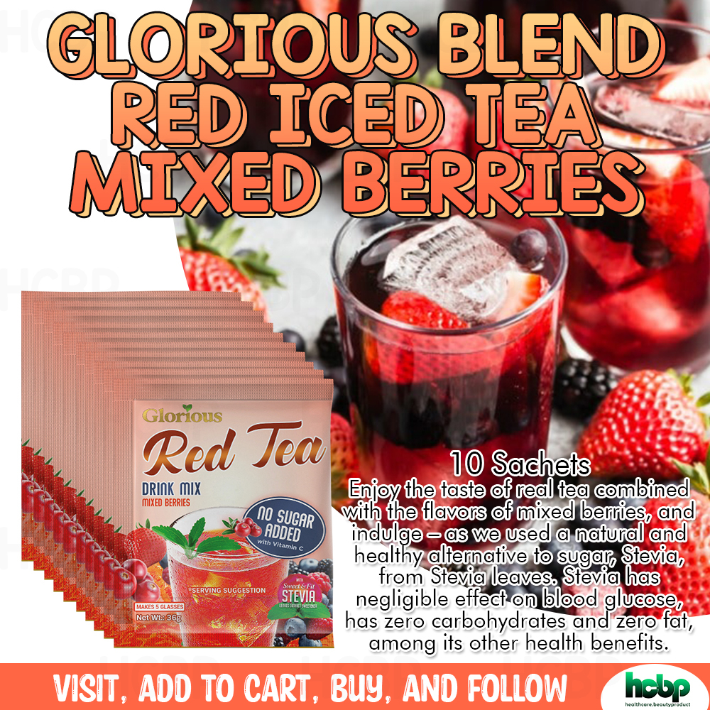 Glorious Blend RED TEA MIXED BERRIES (10s) — Vitamin C, Non-Acidic, No ...