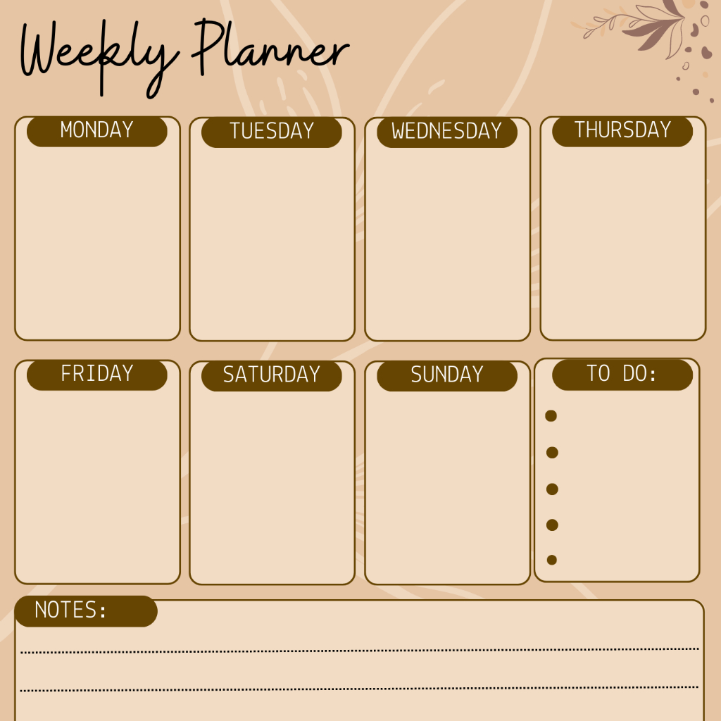 WEEKLY PLANNER aesthetic design | Shopee Philippines
