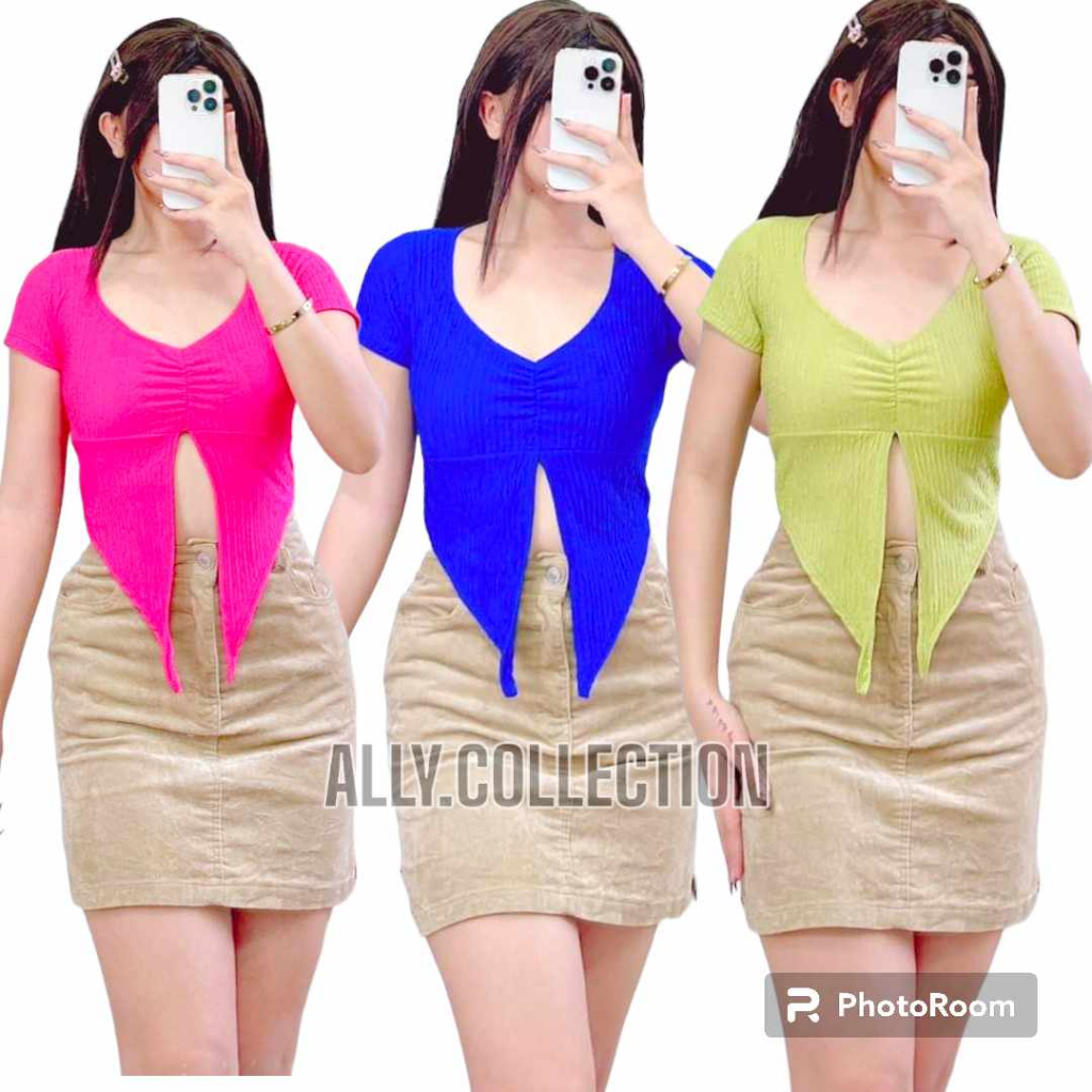 TANYA Sexy Front Split Tops For Women Ally.Collection | Shopee Philippines