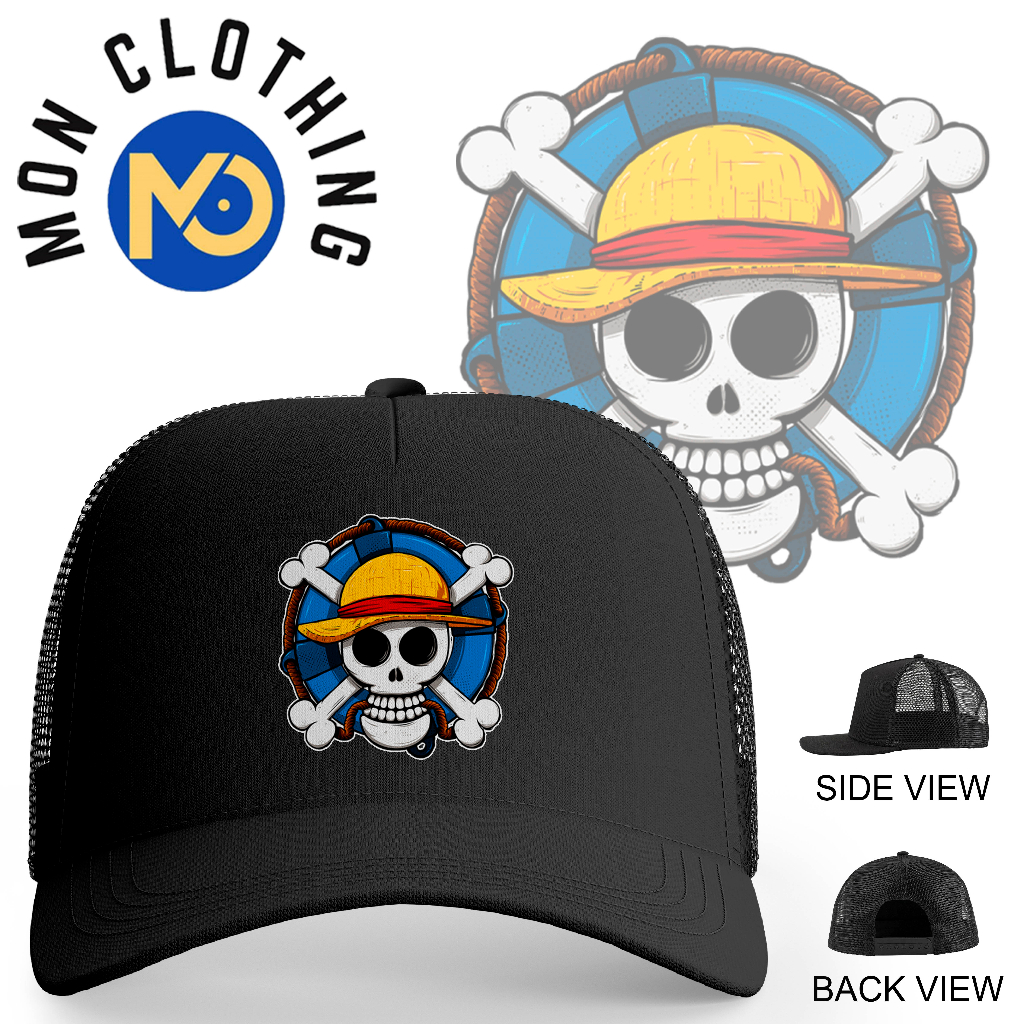 Monkey D Luffy Straw Hat Pirates One Piece Logo Mesh Cap/Net Cap ...